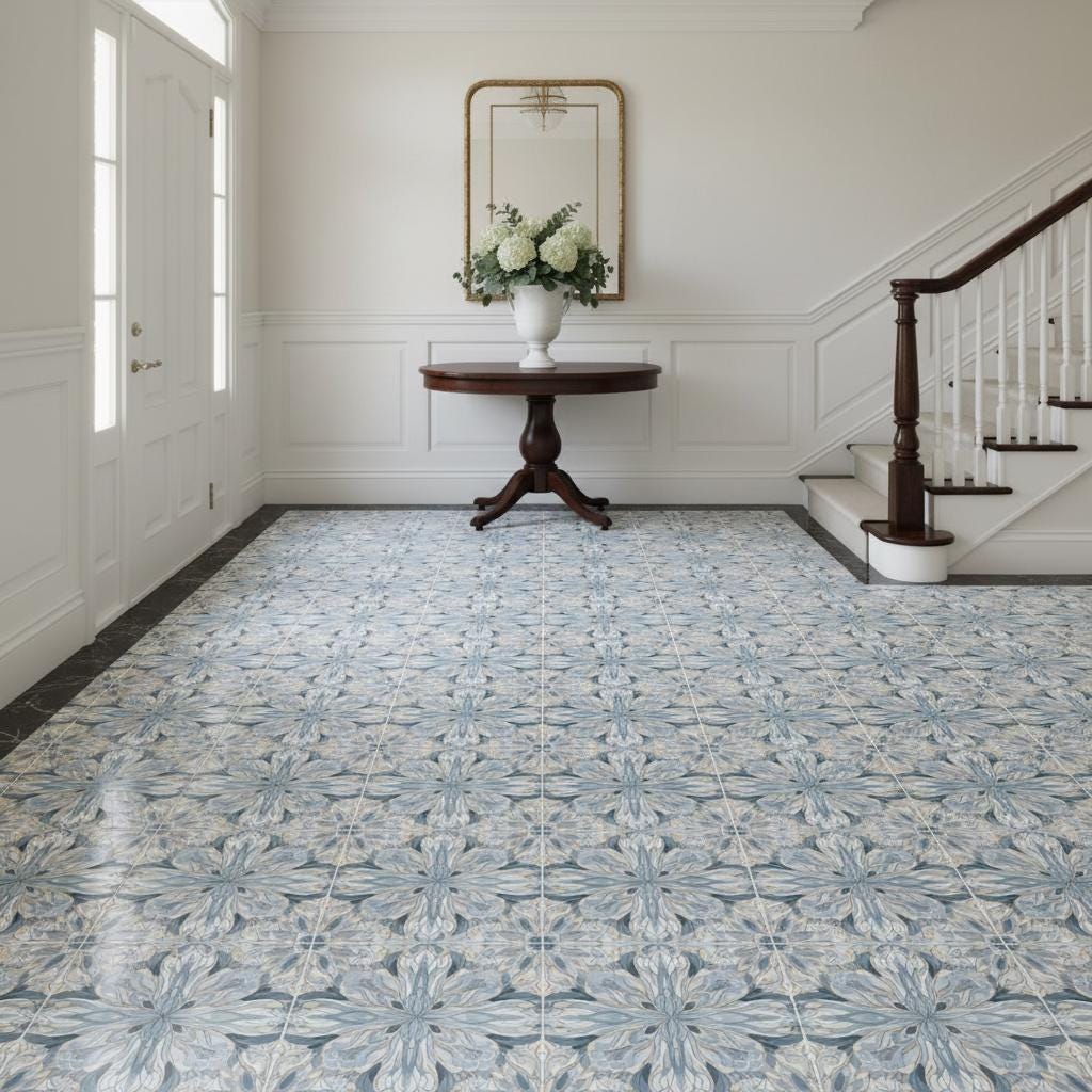 Auralenne Celeste Rosetta Kitchen Backsplash Tile Bathroom Shower Floor ...