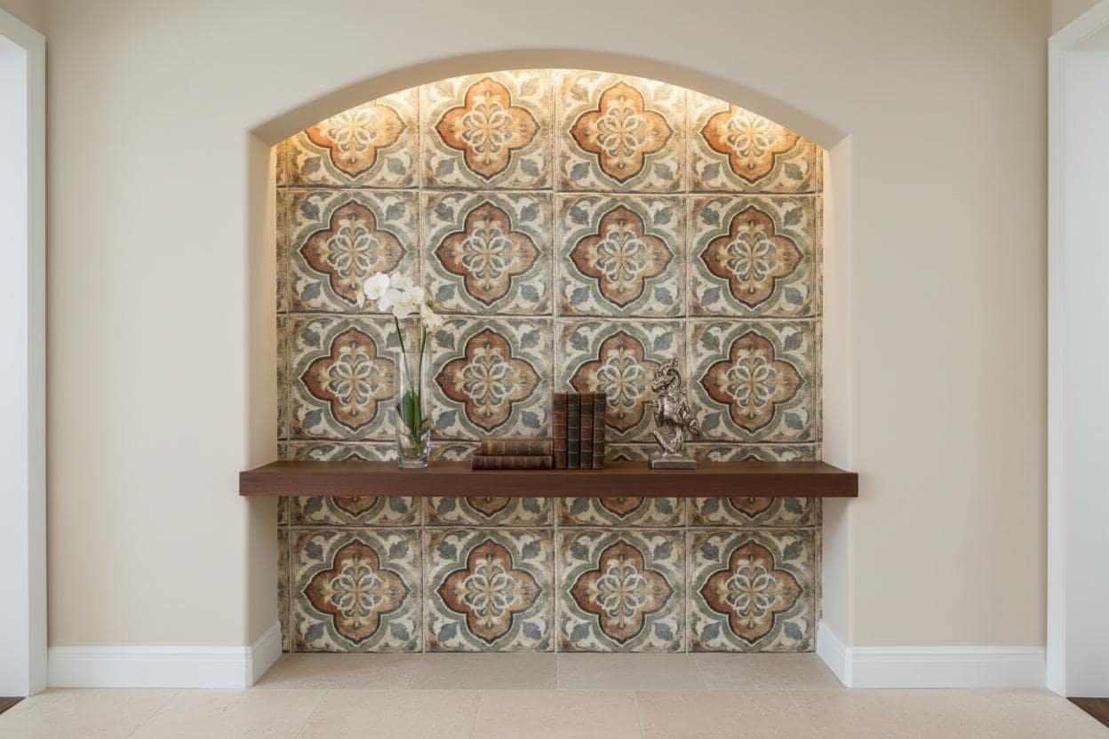 Siena Terra Medallion Decorative Ceramic Tile, Patterned Backsplash ...