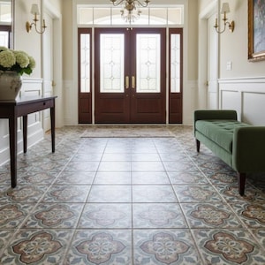 Siena Terra Medallion Decorative Ceramic Tile, Patterned Backsplash ...