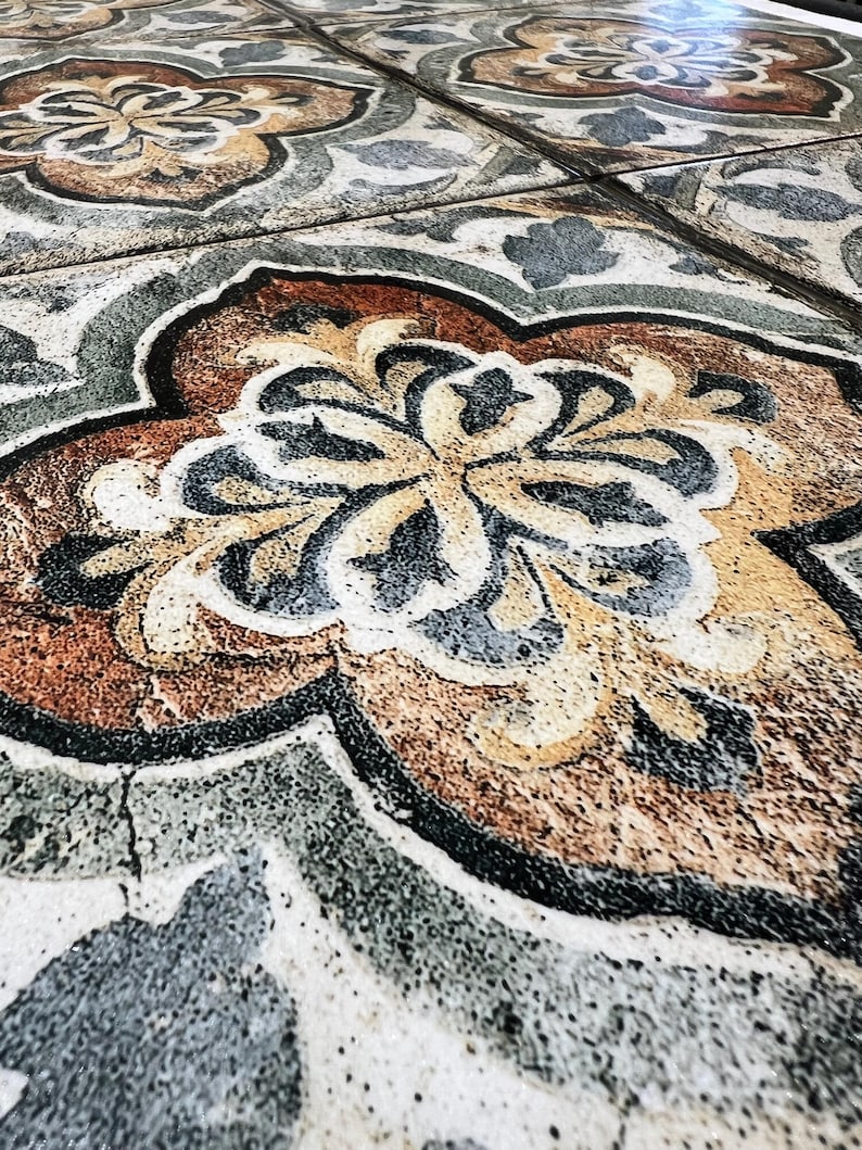 Siena Terra Medallion Decorative Ceramic Tile, Patterned Backsplash ...
