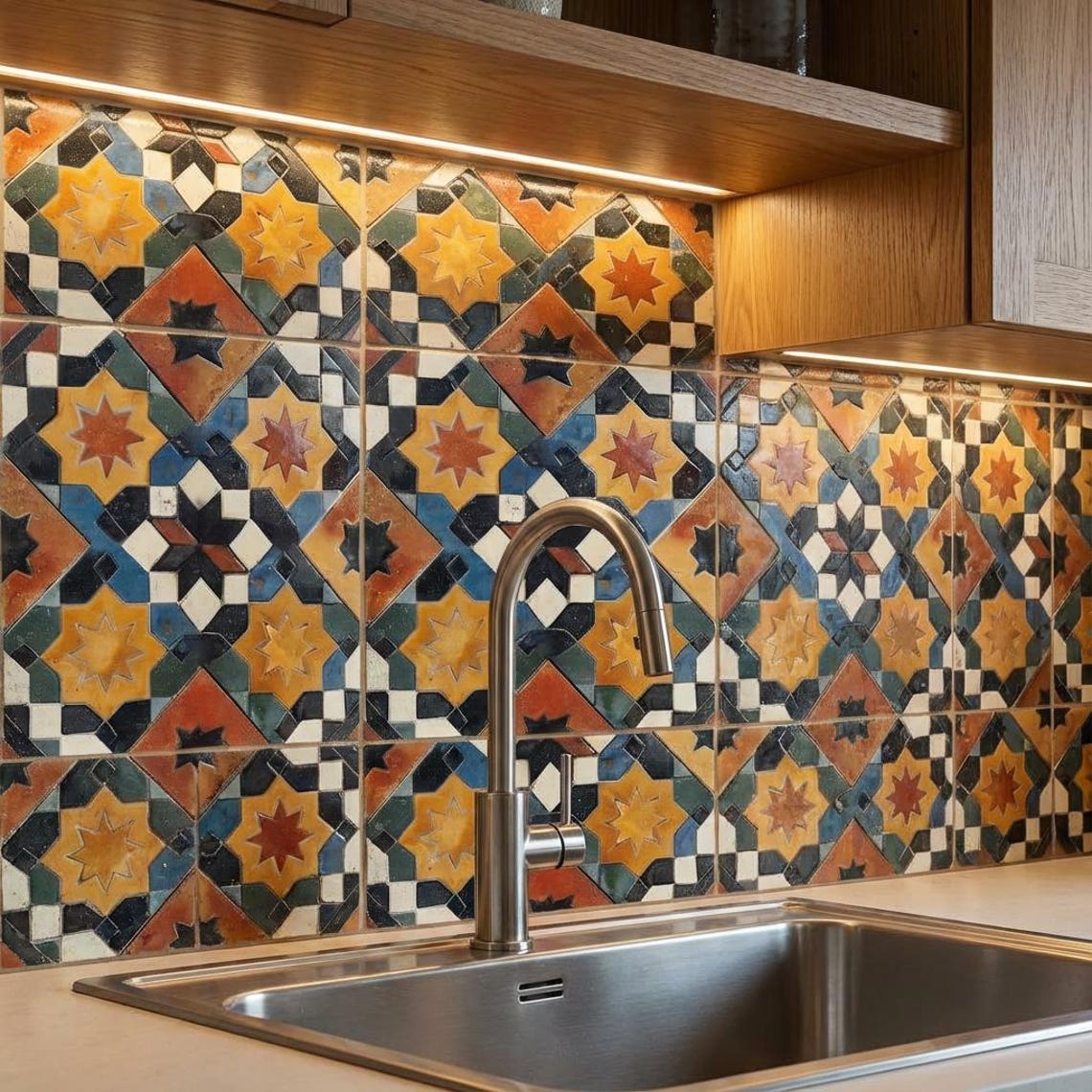 Sahara Starlight Mosaic Moroccan-style Ceramic Tile, Design, Intricate ...