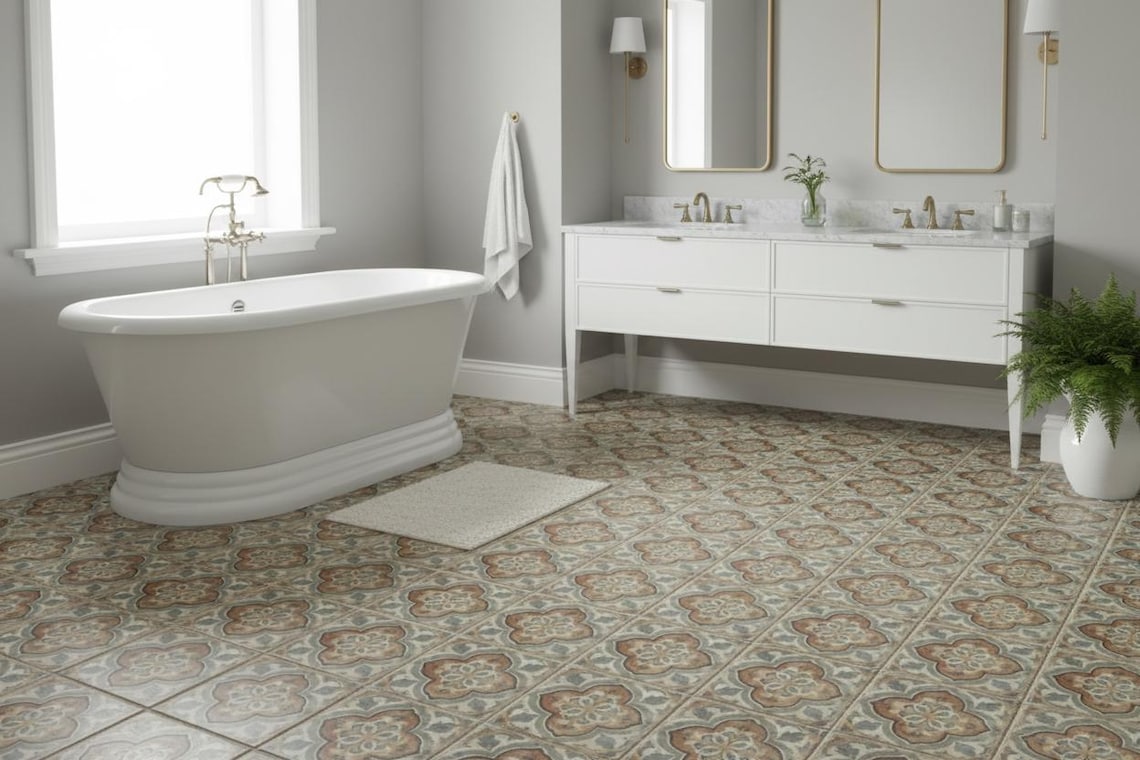 Siena Terra Medallion Decorative Ceramic Tile, Patterned Backsplash ...