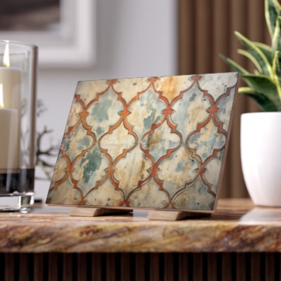 Rustic Tuscan Design Ceramic Wall Tile 6x8 Shown - Etsy