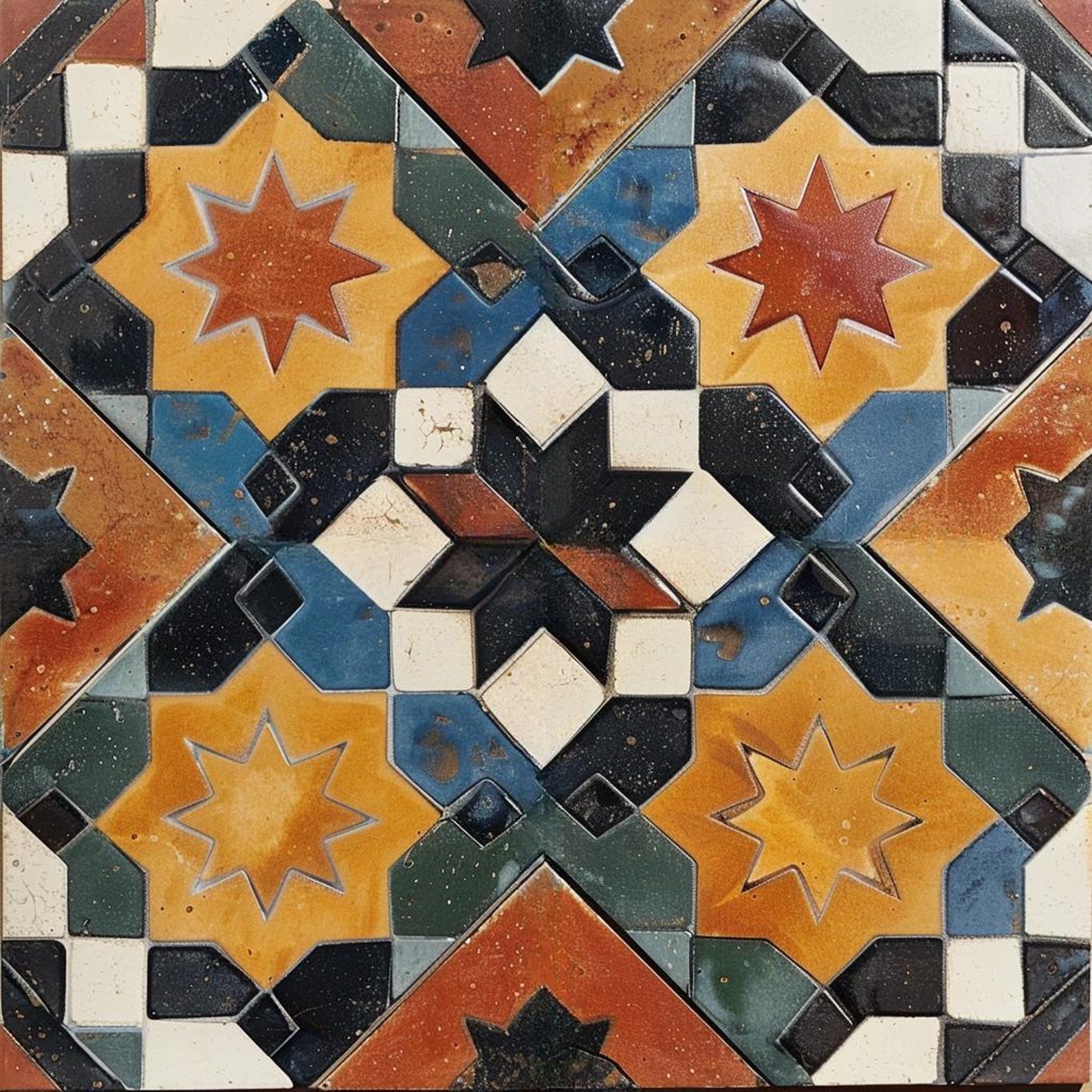 Sahara Starlight Mosaic Moroccan-style Ceramic Tile, Design, Intricate ...