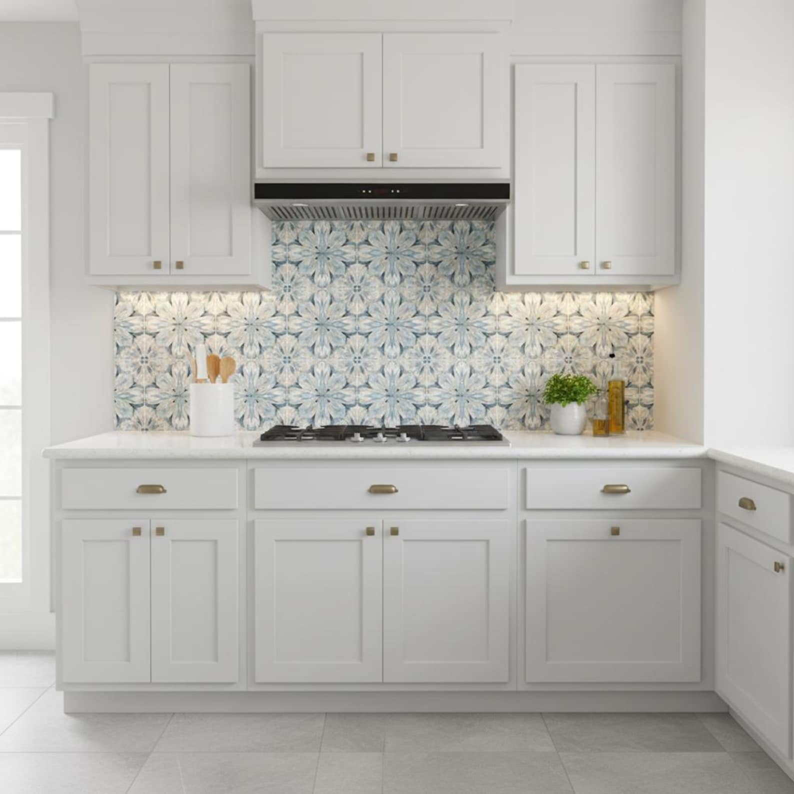 Auralenne Celeste Rosetta Kitchen Backsplash Tile Bathroom Shower Floor ...