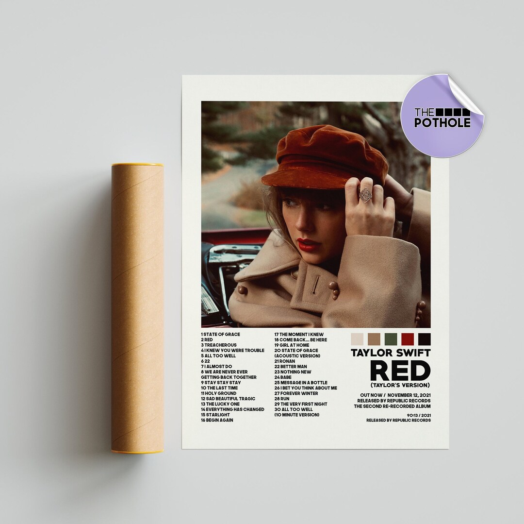 Taylor Swift Posters / Red Taylor's Version Poster / Album - Etsy Ireland