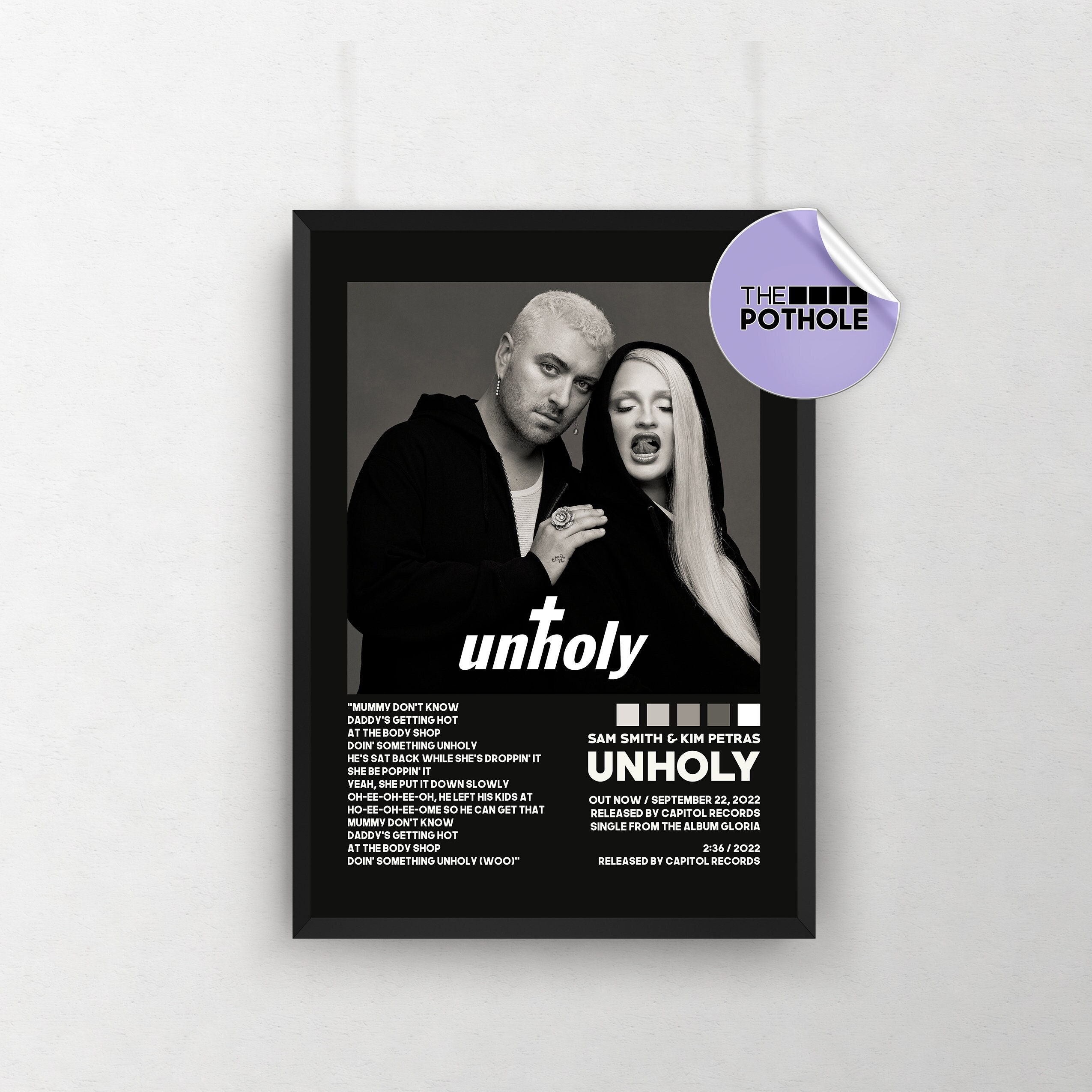 Sam Smith Poster / Unholy Poster / Album Cover Poster, Print Wall Art ...