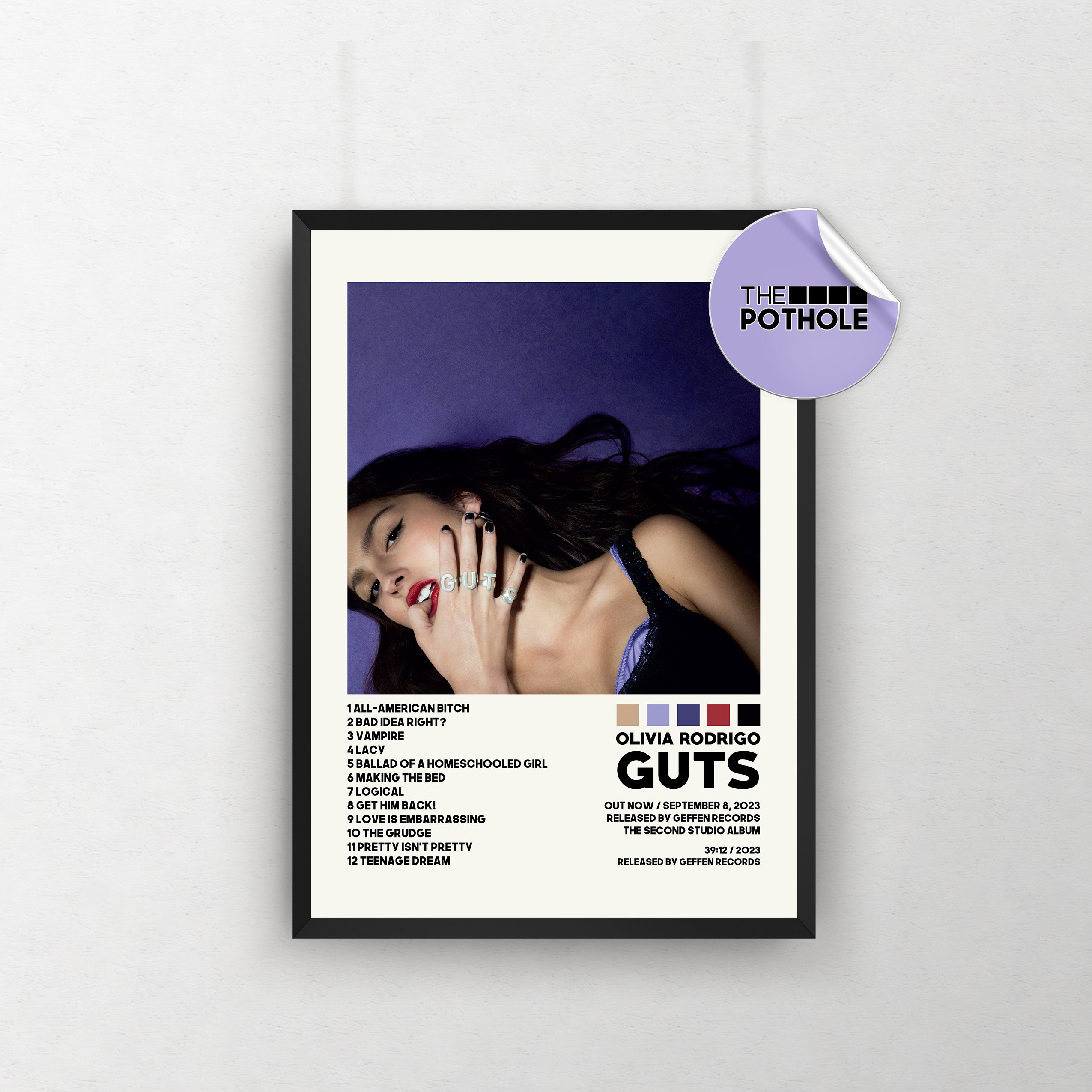 Olivia Rodrigo Posters / GUTS Poster / Album Cover Poster sold by ...