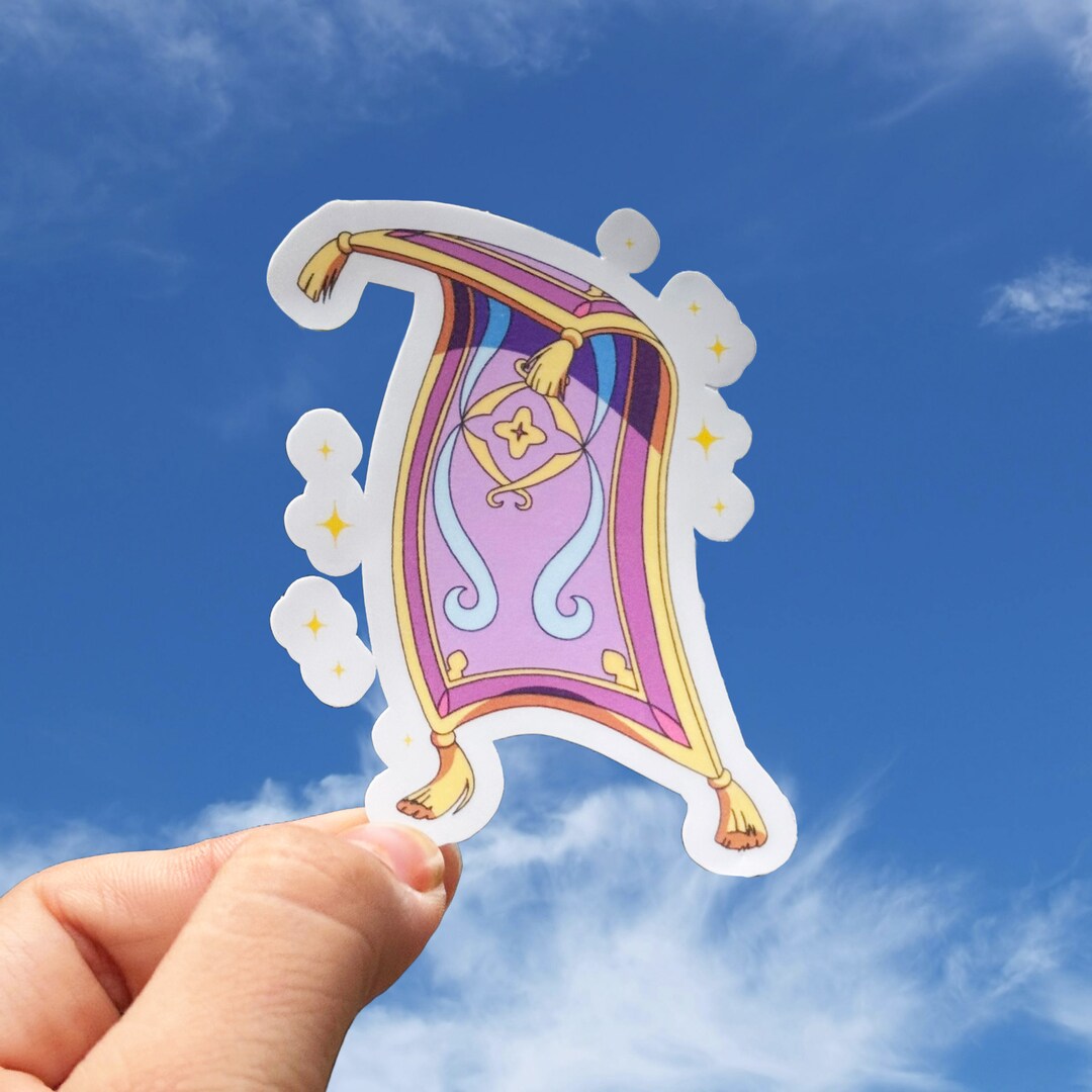 Aladdin Rug Sticker, Disney Laptop Sticker, Princess Jazmine Vinyl ...