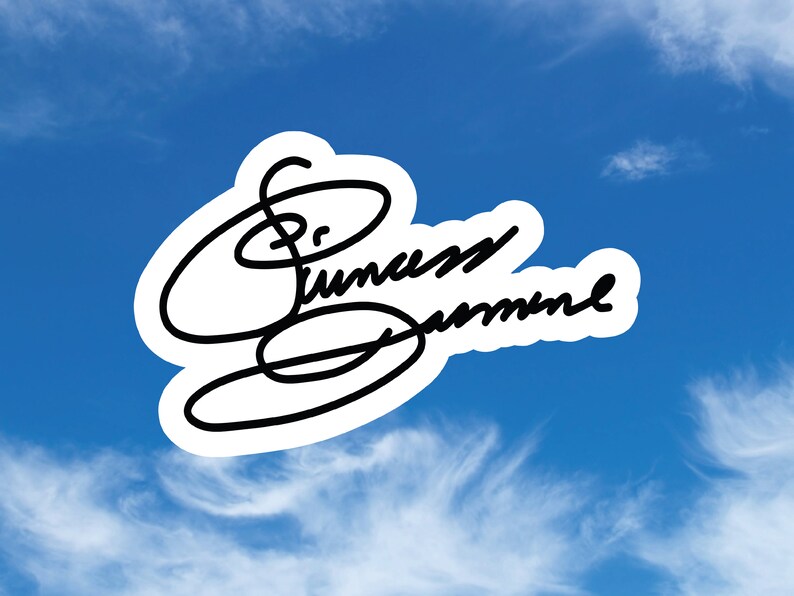 Princess Jasmine Signature Transparent Vinyl Sticker, Disney Laptop ...