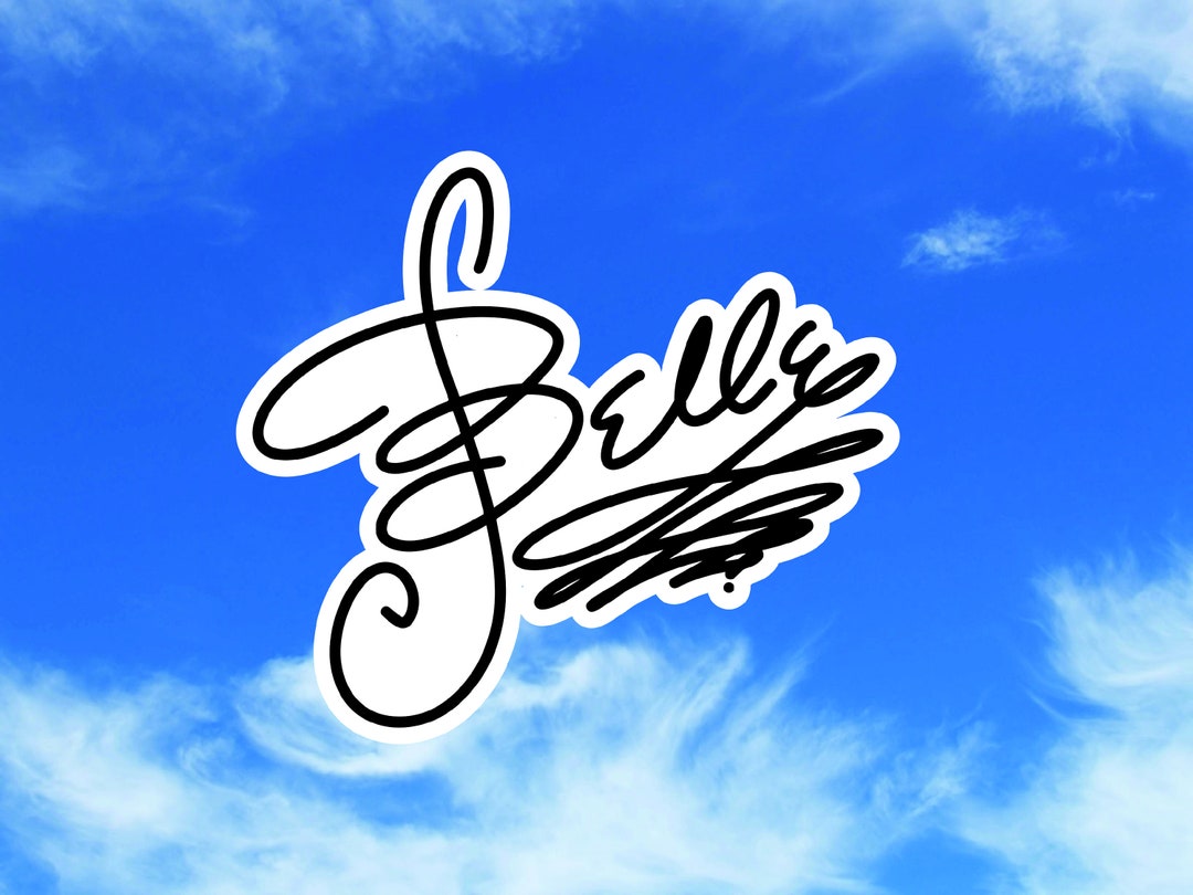 Belle Princess Signature Transparent Vinyl Sticker, Disney Laptop ...