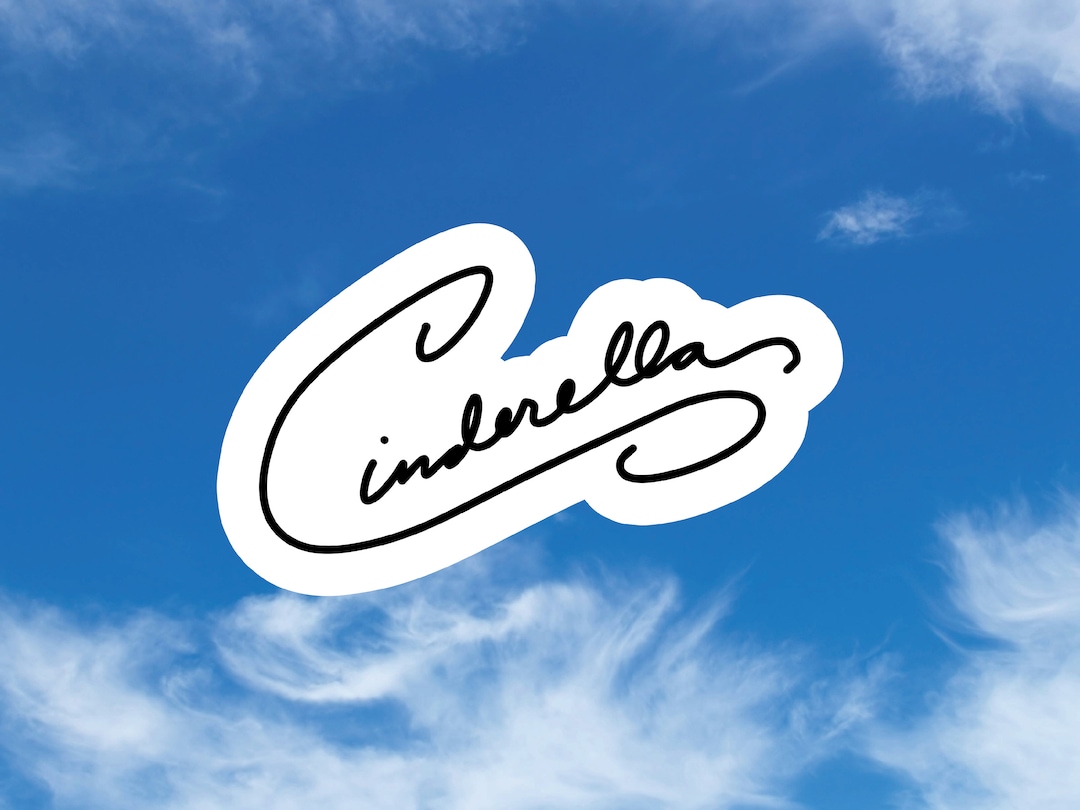 Cinderella Princess Signature Transparent Vinyl Sticker, Disney Laptop ...