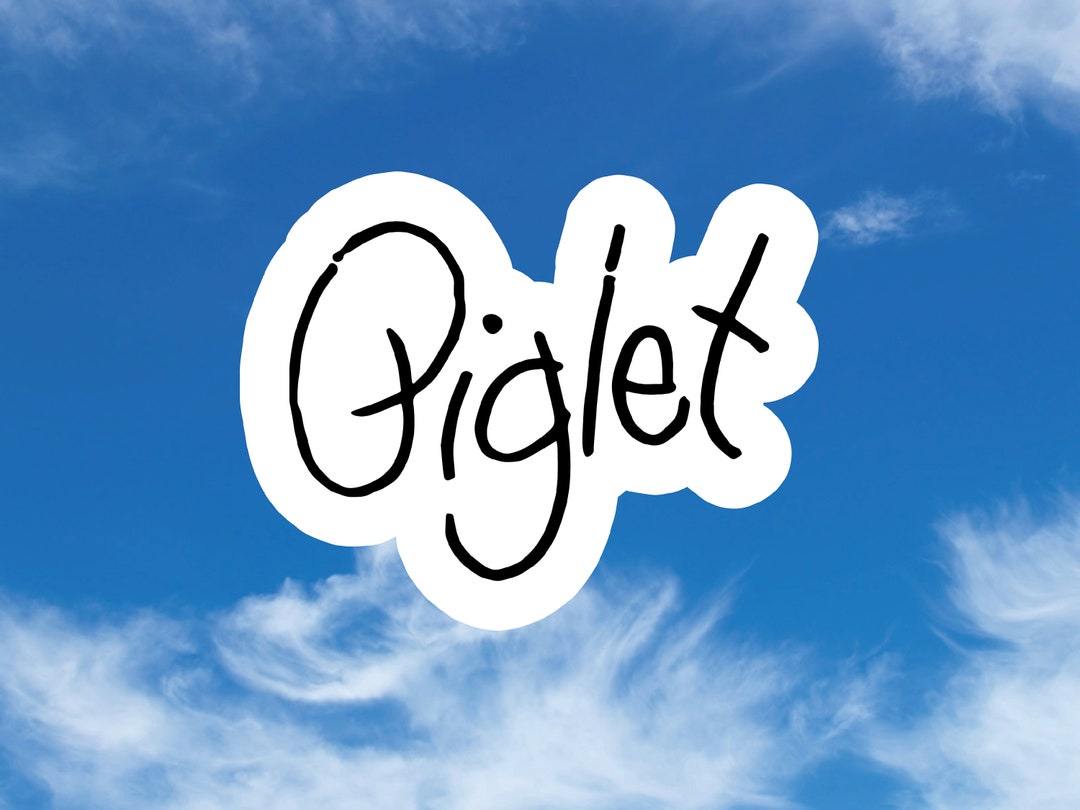 Piglet Signature Transparent Vinyl Sticker, Disney Laptop Sticker ...