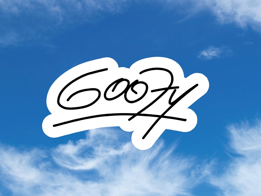 Goofy Signature Transparent Vinyl Sticker, Disney Laptop Sticker, Decal ...