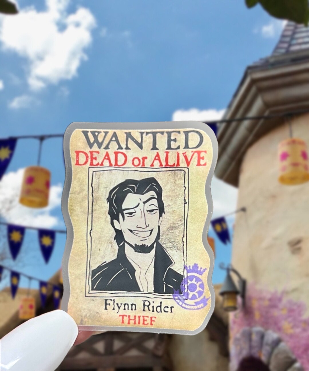 Flynn Wanted Transparent Sticker, Tangled Sticker, Rapunzel, Flynn ...