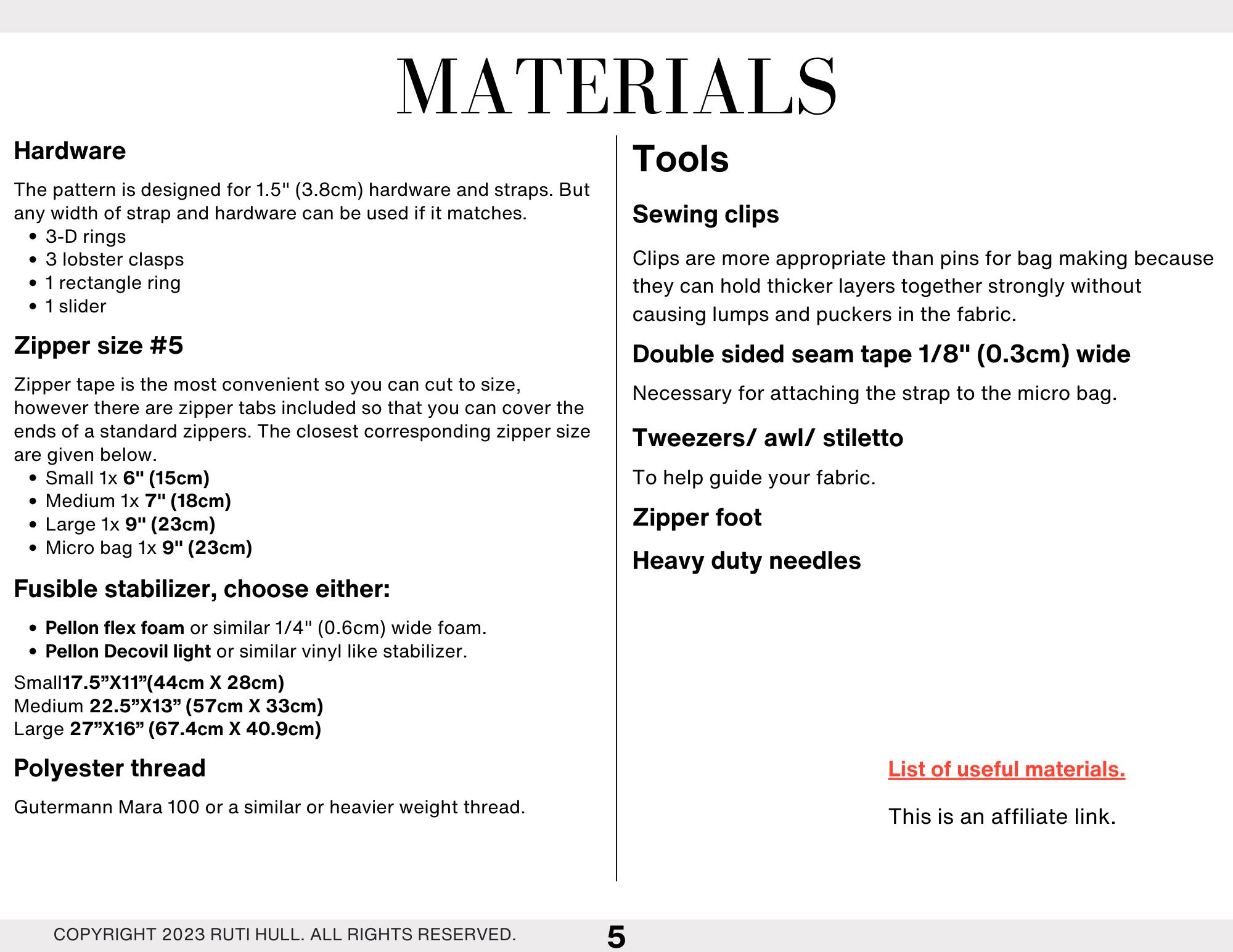Mag Bag PDF Sewing Pattern, DIY Handbag Tutorial, 3 Sizes: Small ...