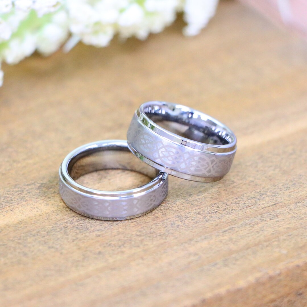 Custom Personalized Laser Engraved Ring Tungsten Ring Mens Wedding Band ...