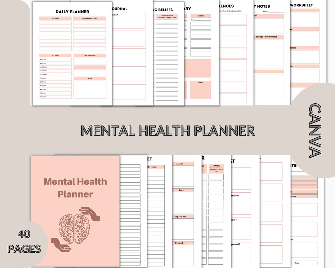 Mental Health Journal Printable Mental Health Planner - Etsy