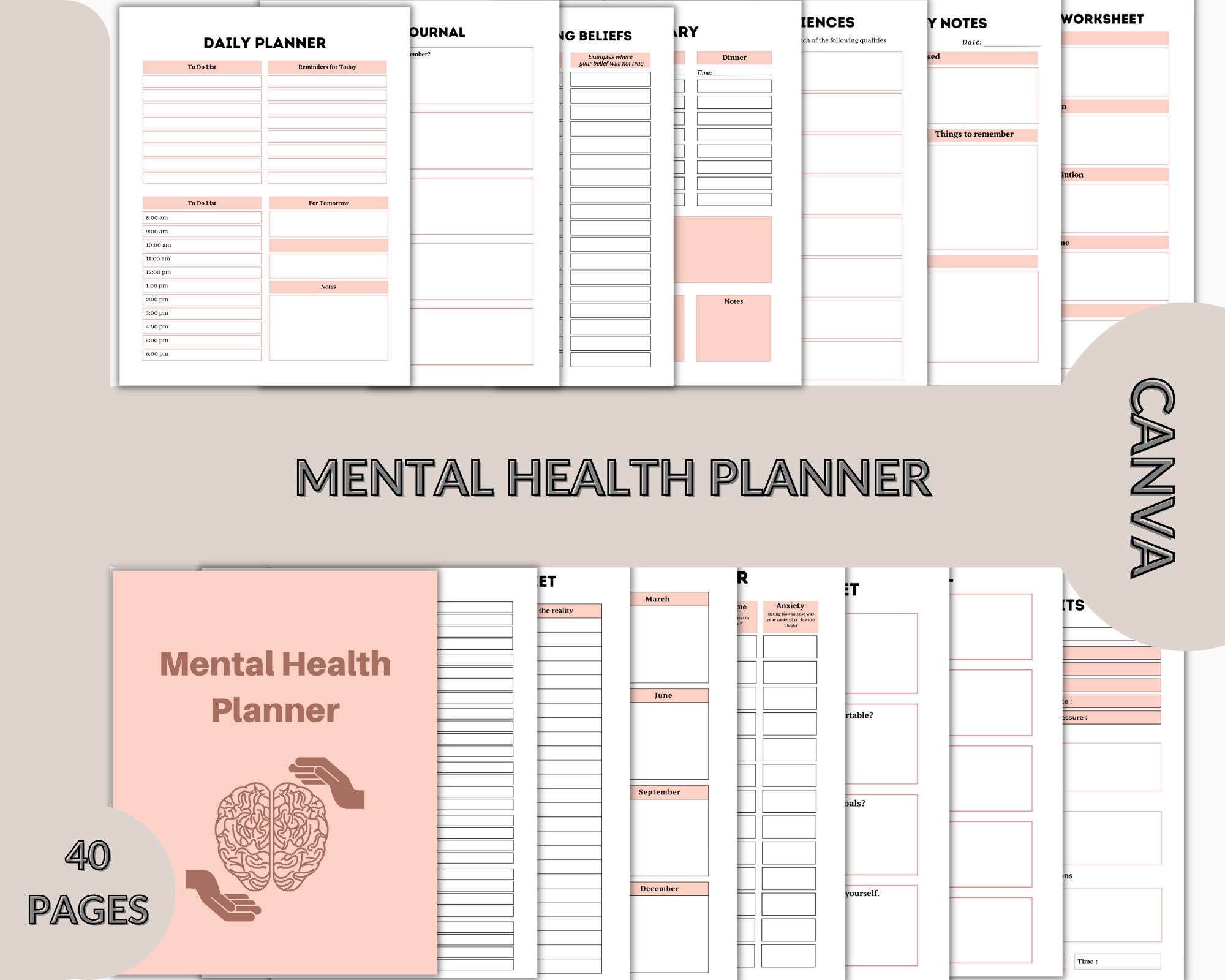 Mental Health Journal Printable Mental Health Planner - Etsy