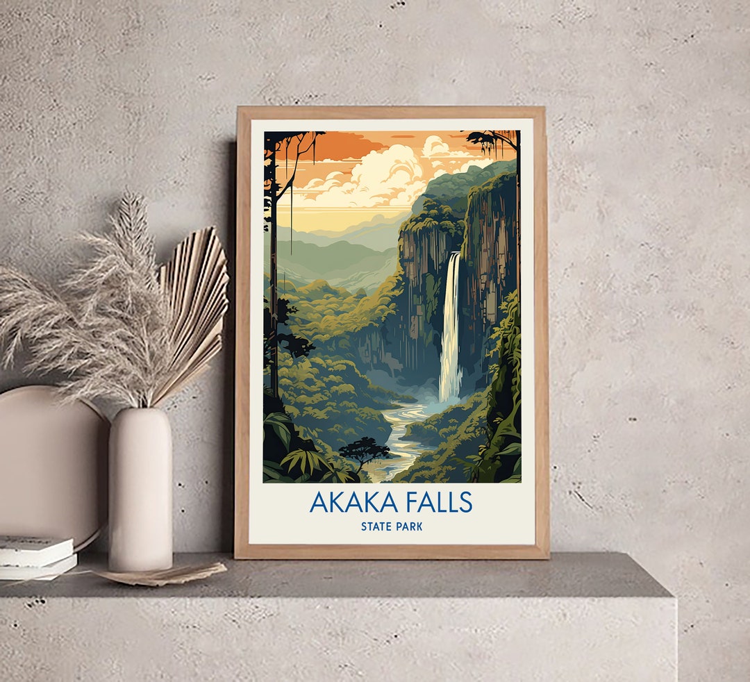 Akaka Falls Poster Akaka Falls Print Akaka Falls Art Hawaii - Etsy