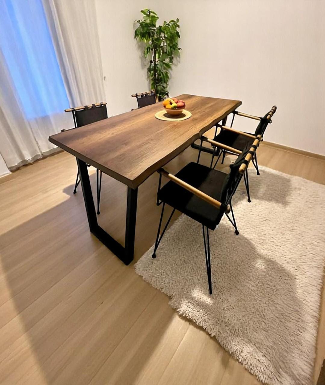 Live Edge Kitchen Table Handmade Wood Dining Table Rustic Modern Wood ...