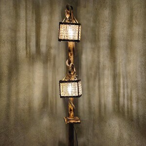 Tree Floor Lamp, Farmhouse Lamp, Natural Wood Floor Lamp, Handmade ...