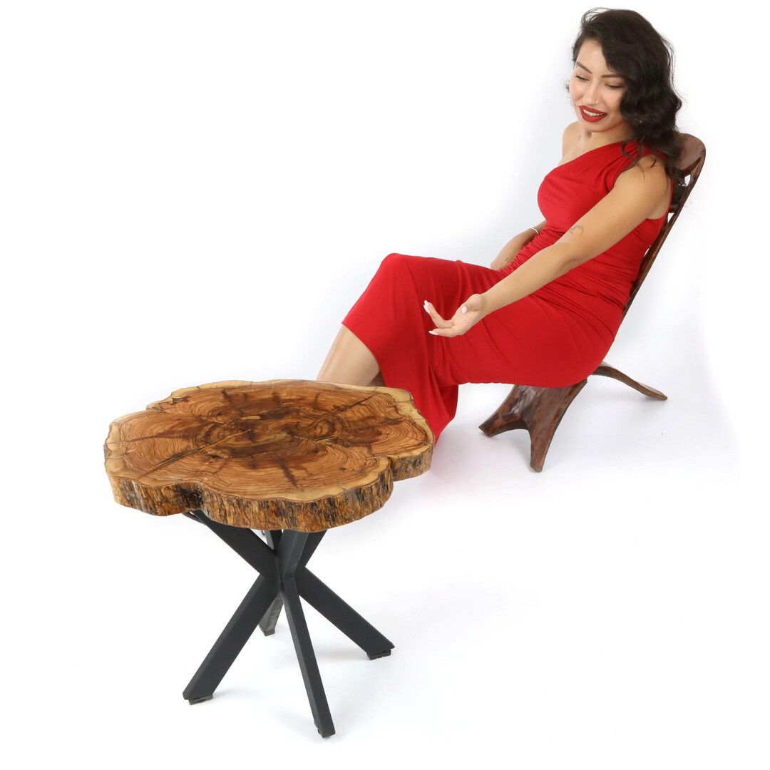 Olive Wood Large Coffee Table, Unique Live Edge Coffee Table, Natural ...