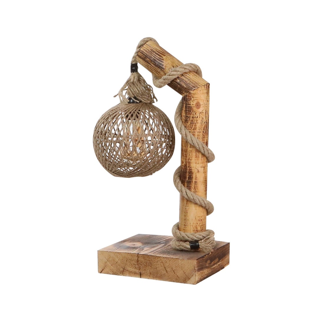 Wood Desk Lamp, Farmhouse Lamp, Unique Wood Table Lamp, Handmade Wooden ...