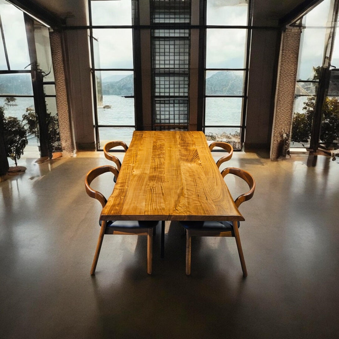 Walnut Office Table , Live Edge Rustic Table, Rustik Wood Table, Wood ...