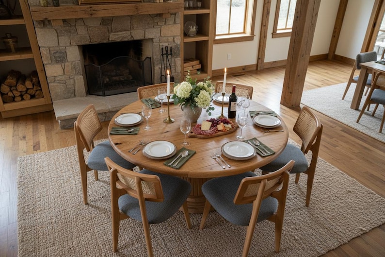 Handcrafted Solid Walnut Round Dining Table - Custom Sizes - Etsy