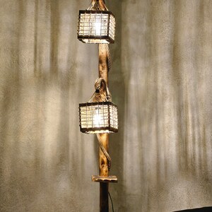 Tree Floor Lamp, Farmhouse Lamp, Natural Wood Floor Lamp, Handmade ...