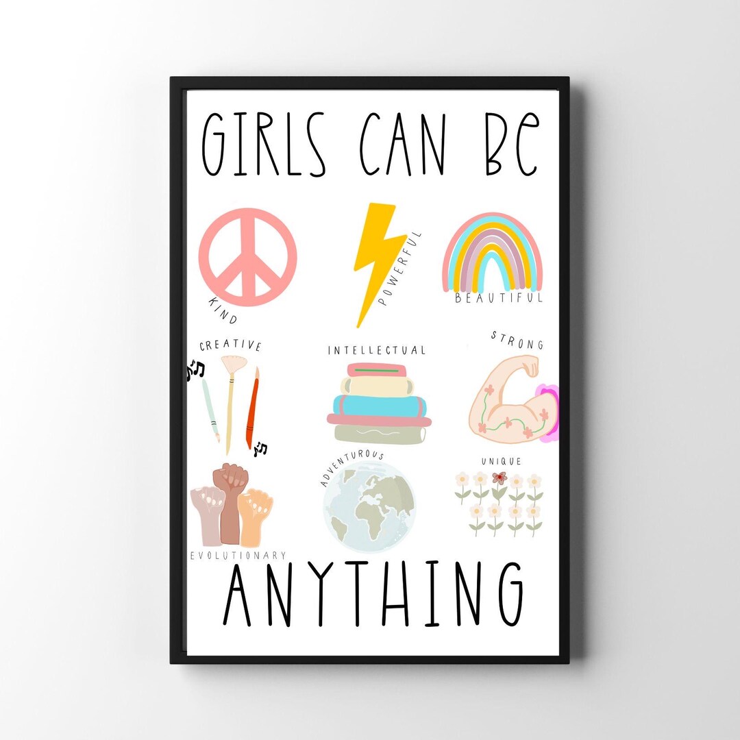 Girls Room Poster, Girls Room, Poster, Rainbow Poster, Empowerpent ...
