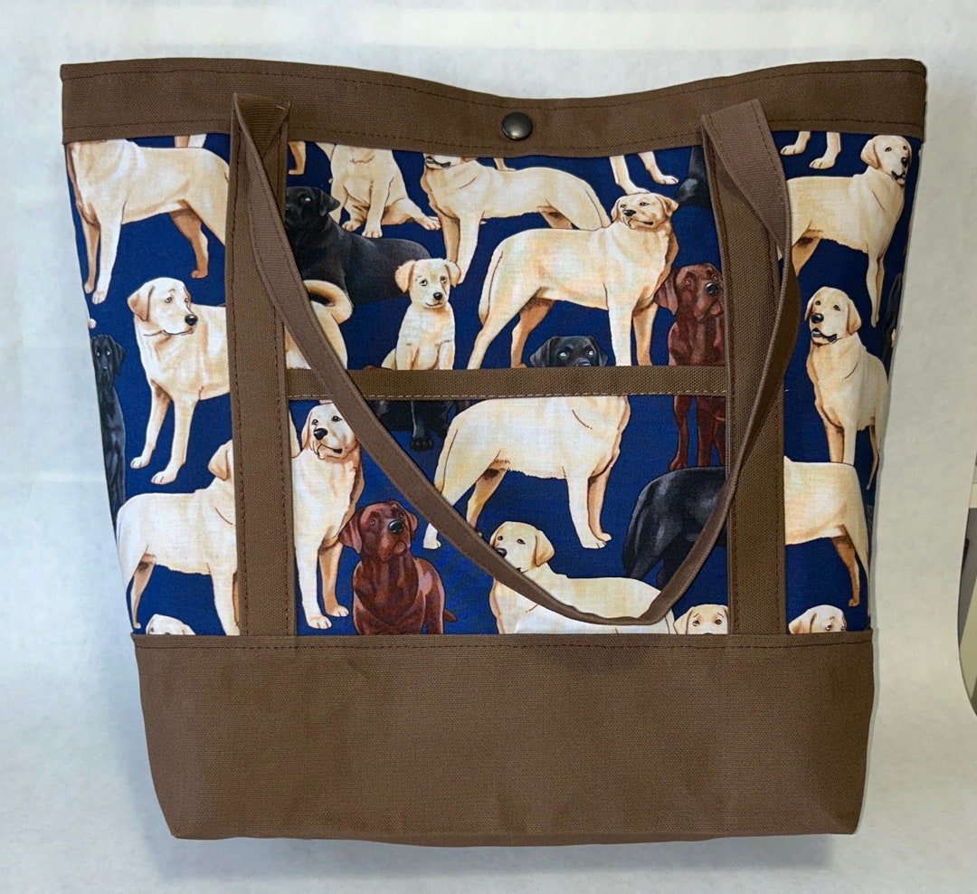 Labrador Retrievers Canvas Tote Bag - Fully Lined With Inside and ...
