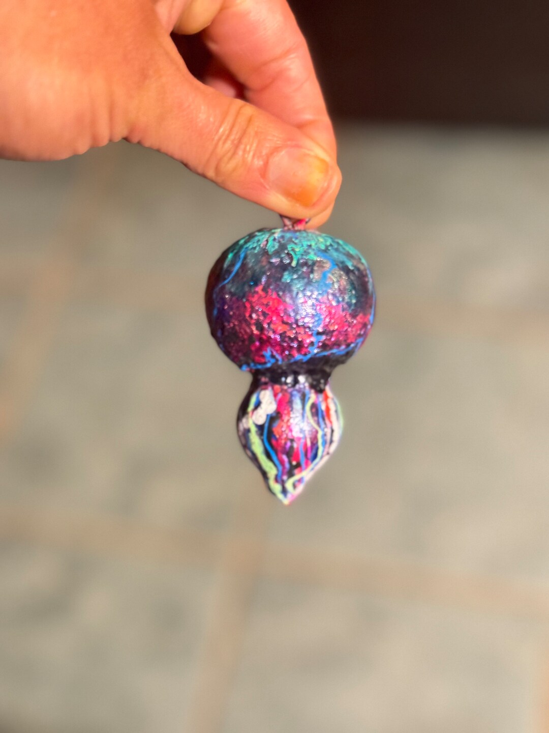 Floatable Gourd Jellyfish Keychain Made From a Hand-painted Mini Gourd ...