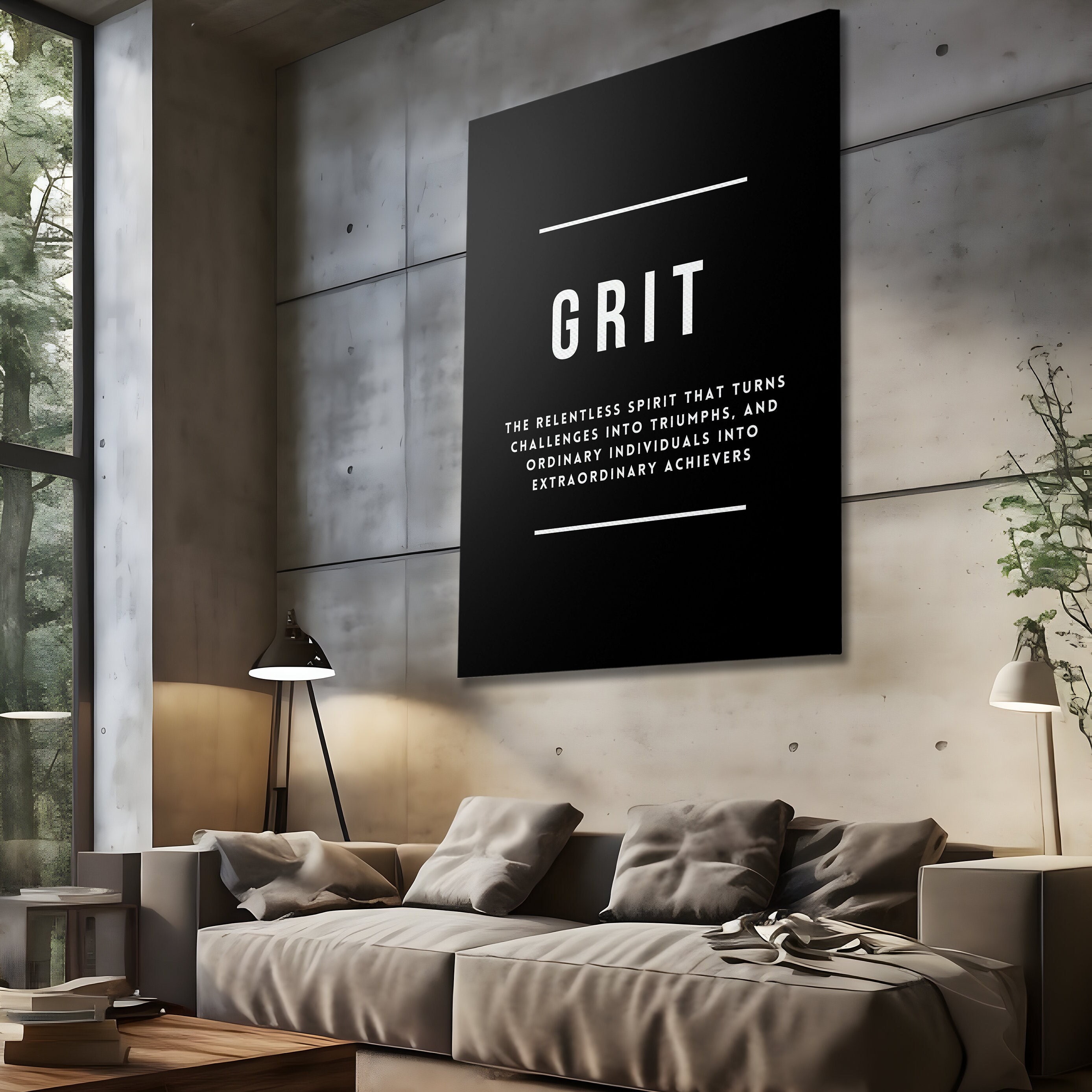 Grit Motivational Canvas Print: Inspirational Office Decor (digital ...