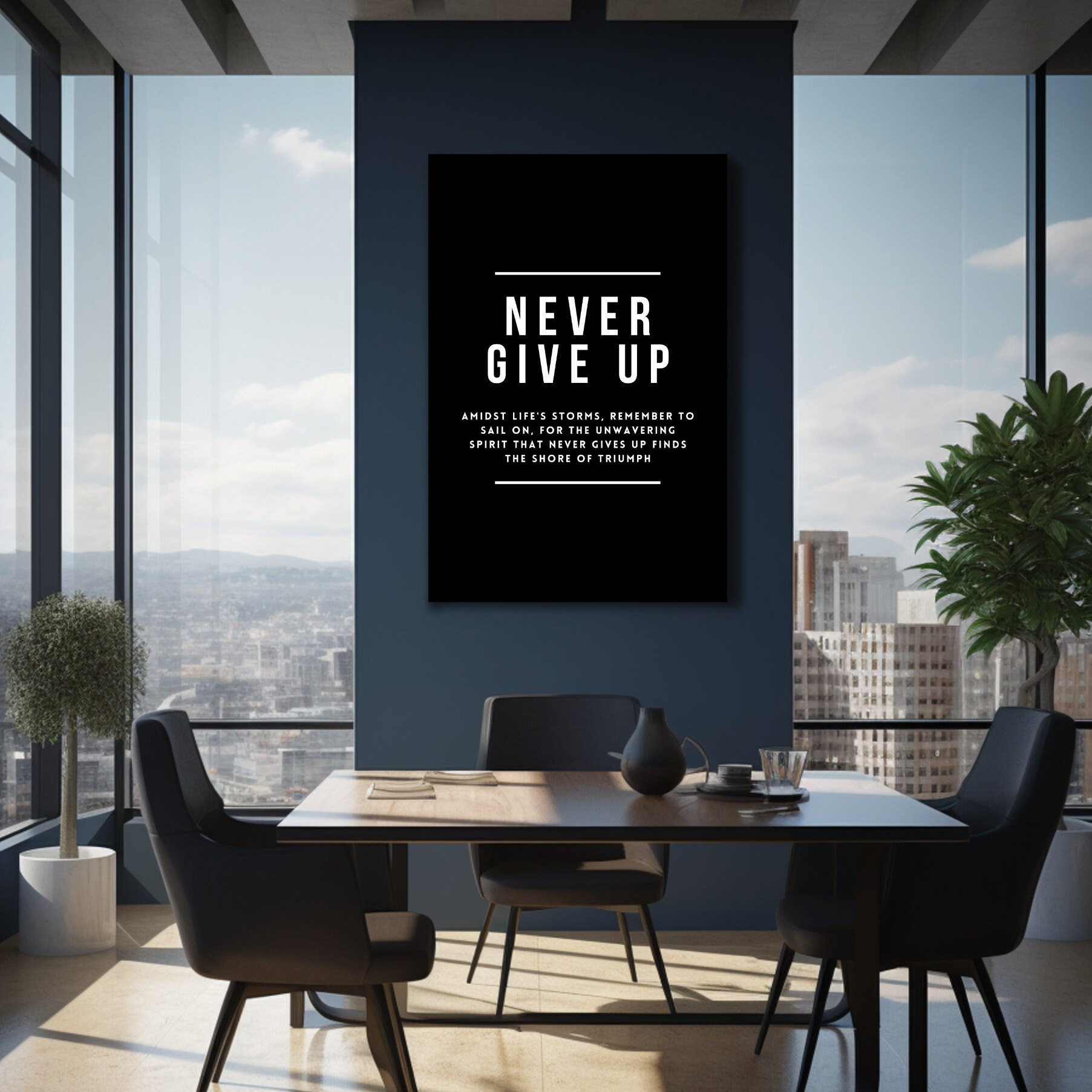 Never Give up Motivational Canvas Print: Office Decor (digital File) - Etsy