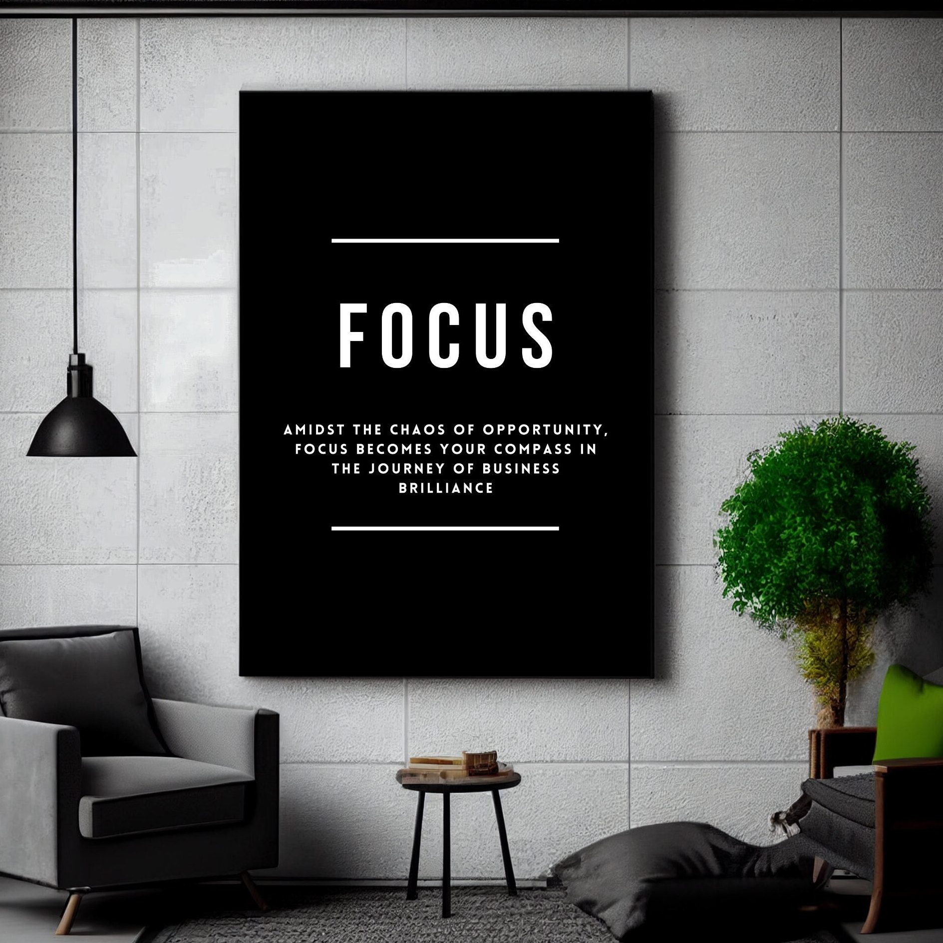 Focus Motivational Wall Art Brainy Quote Quotes About Life - Etsy