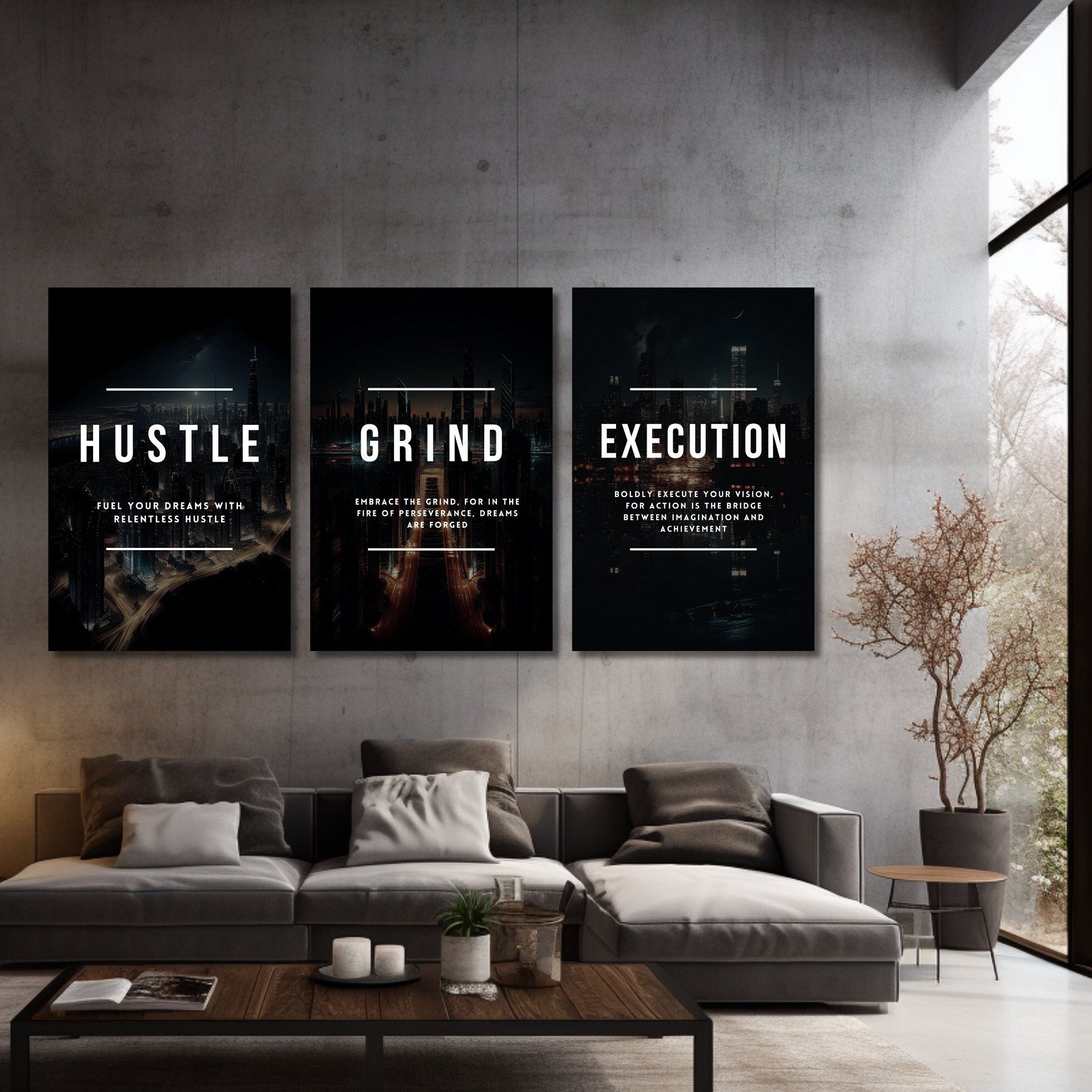 3 Piece Motivational Wall Art Canvas Prints Brainy Quotes About Life ...