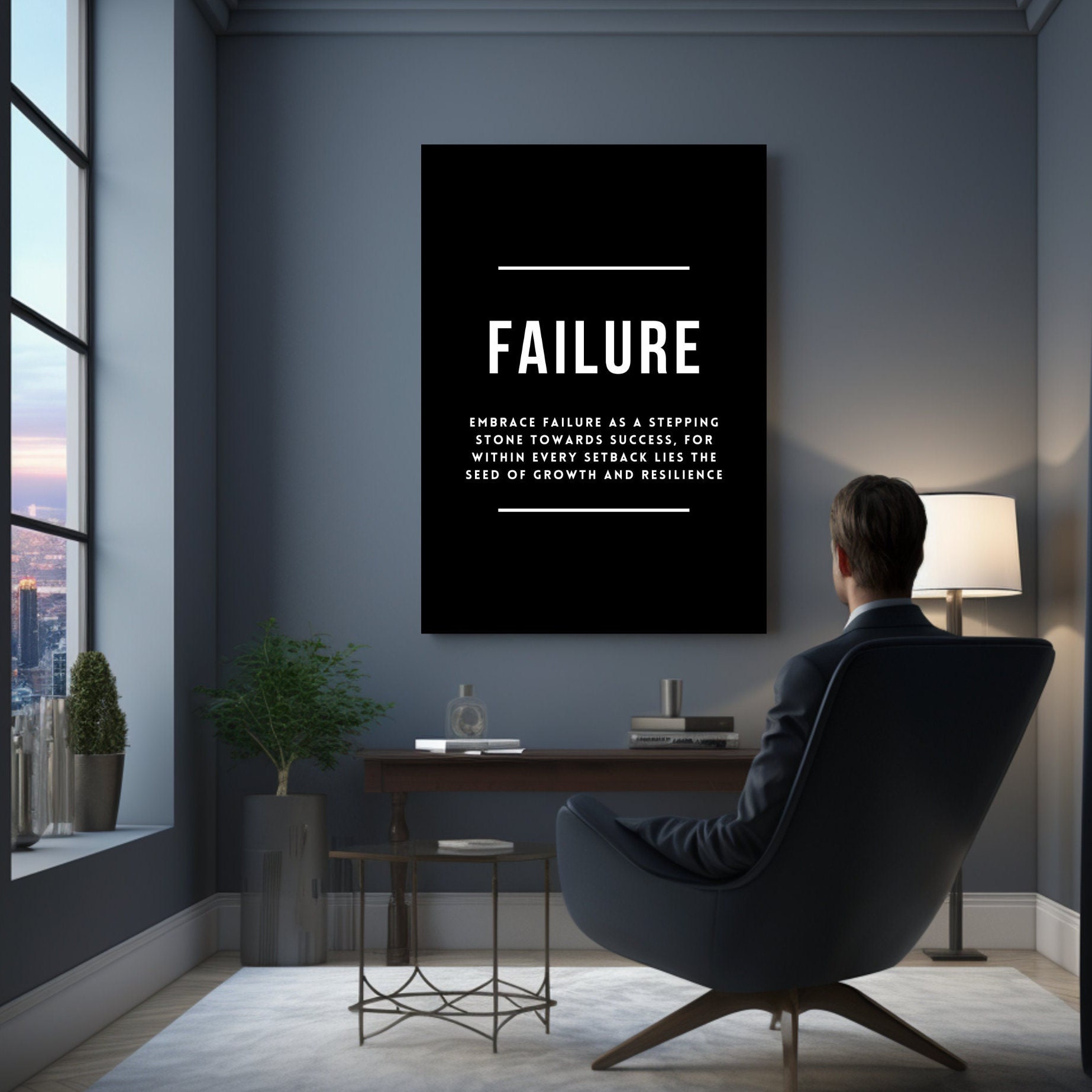 Failure Motivational Wall Art Quotes About Life Brainy - Etsy
