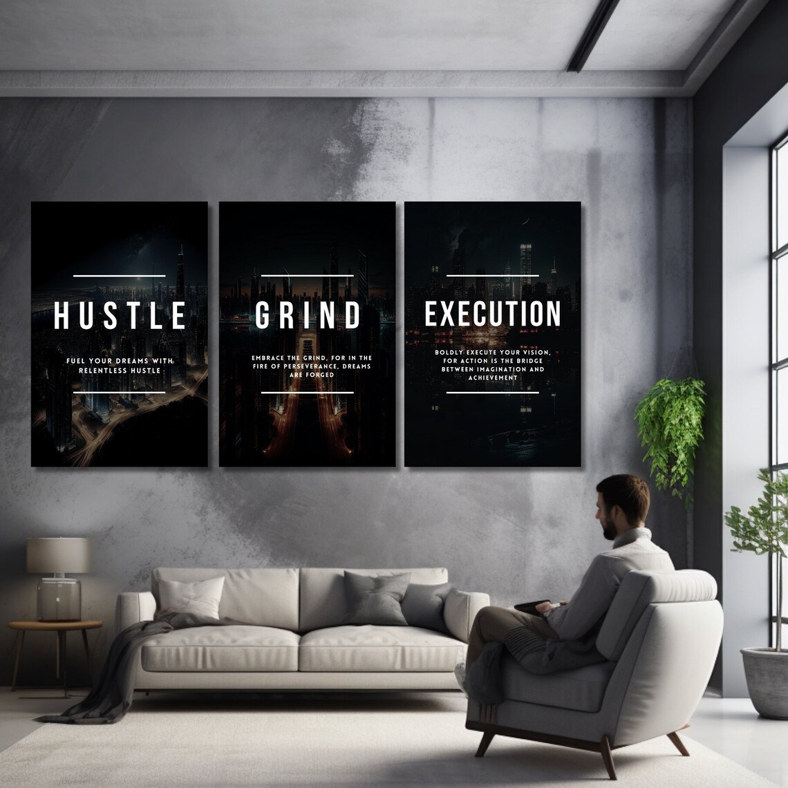 3 Piece Motivational Wall Art Canvas Prints Brainy Quotes About Life ...