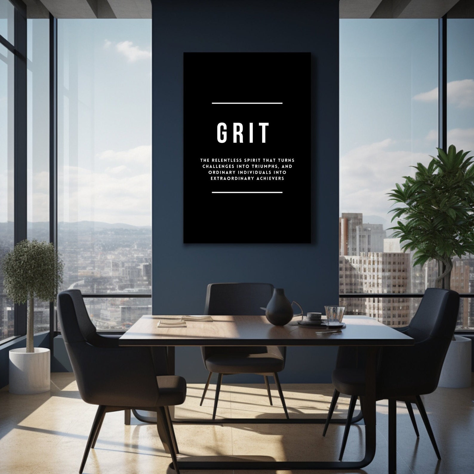 Grit Motivational Canvas Print: Inspirational Office Decor (digital ...