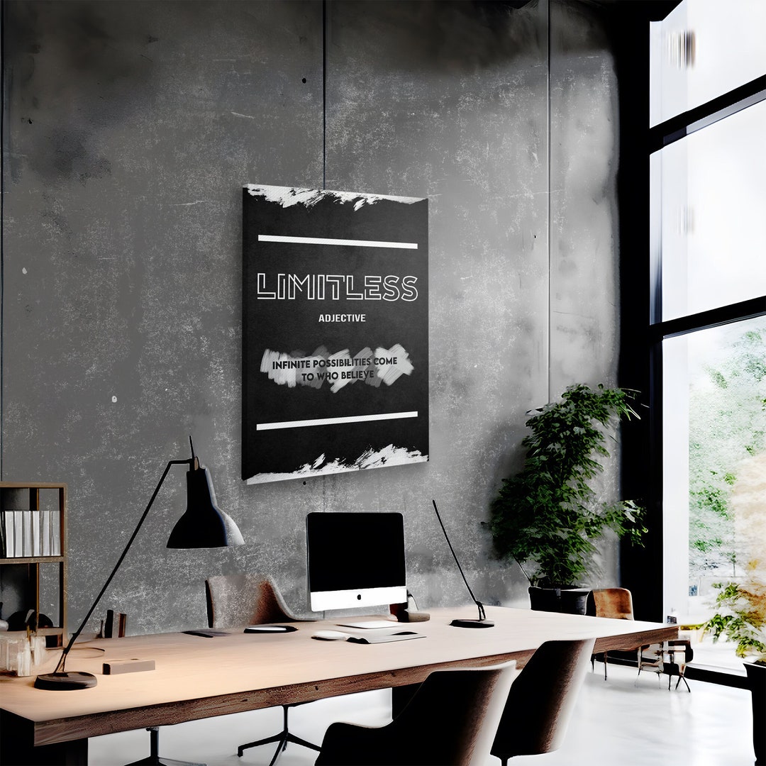 Limitless Motivational Wall Art Quotes About Life Office Decor One ...