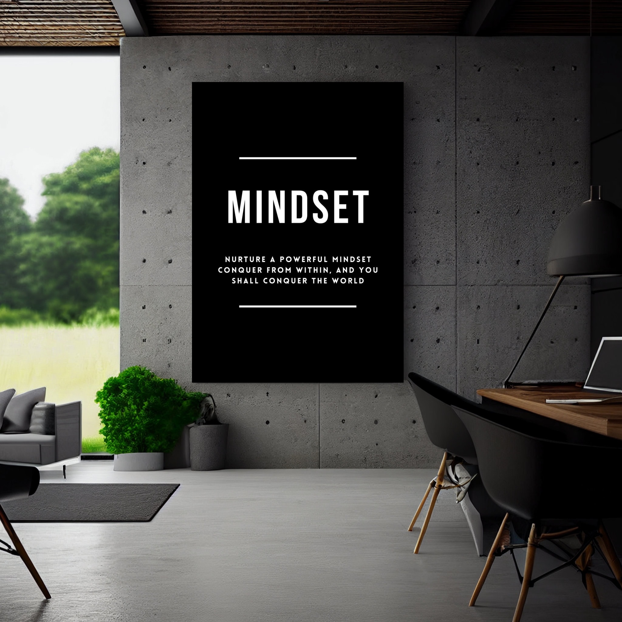 Mindset Motivational Wall Art Typography Print Office Decorer - Etsy
