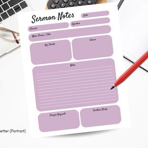Church Sermon Notes Printable Template - Digital Download - Etsy