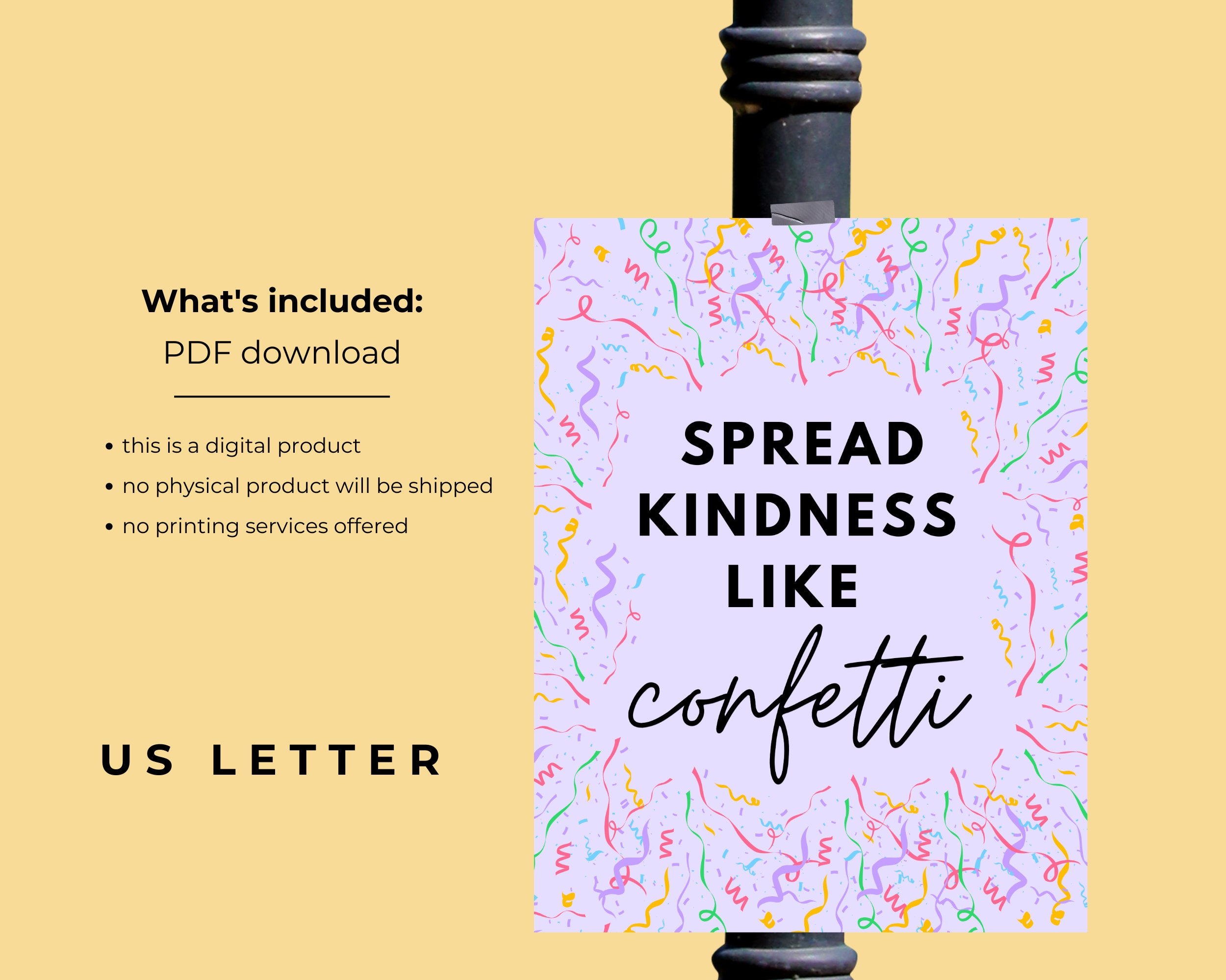 Spread Kindness Like Confetti Flyer, Classroom Decor (digital Download ...