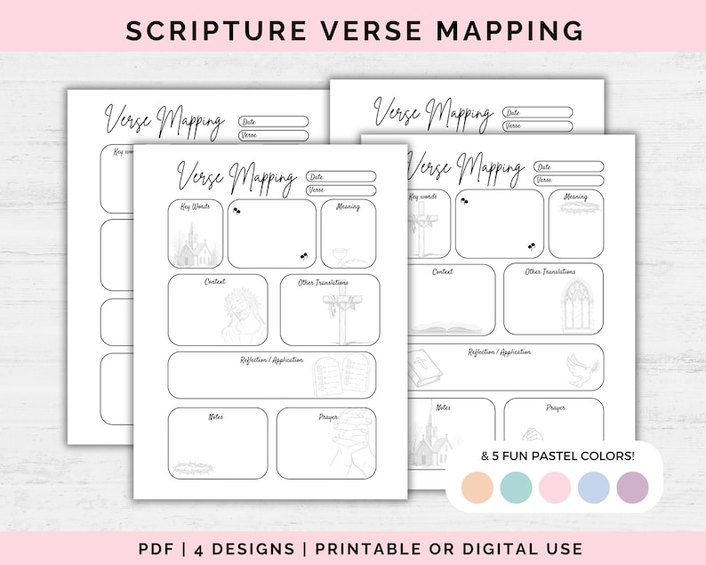 Bible Verse Mapping Template, Scripture Study Aid (digital Download) - Etsy