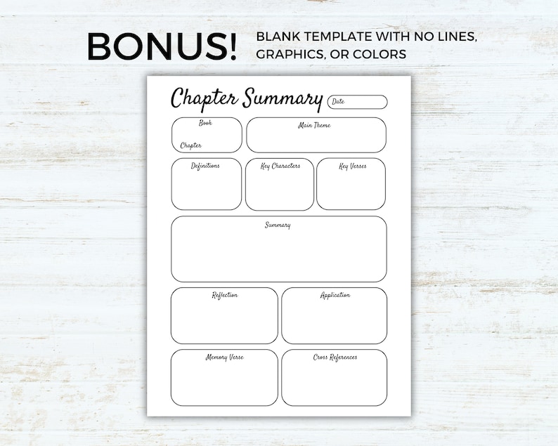 Biblical Chapter Summary Study Guide - Instant Download, Print, or Use ...