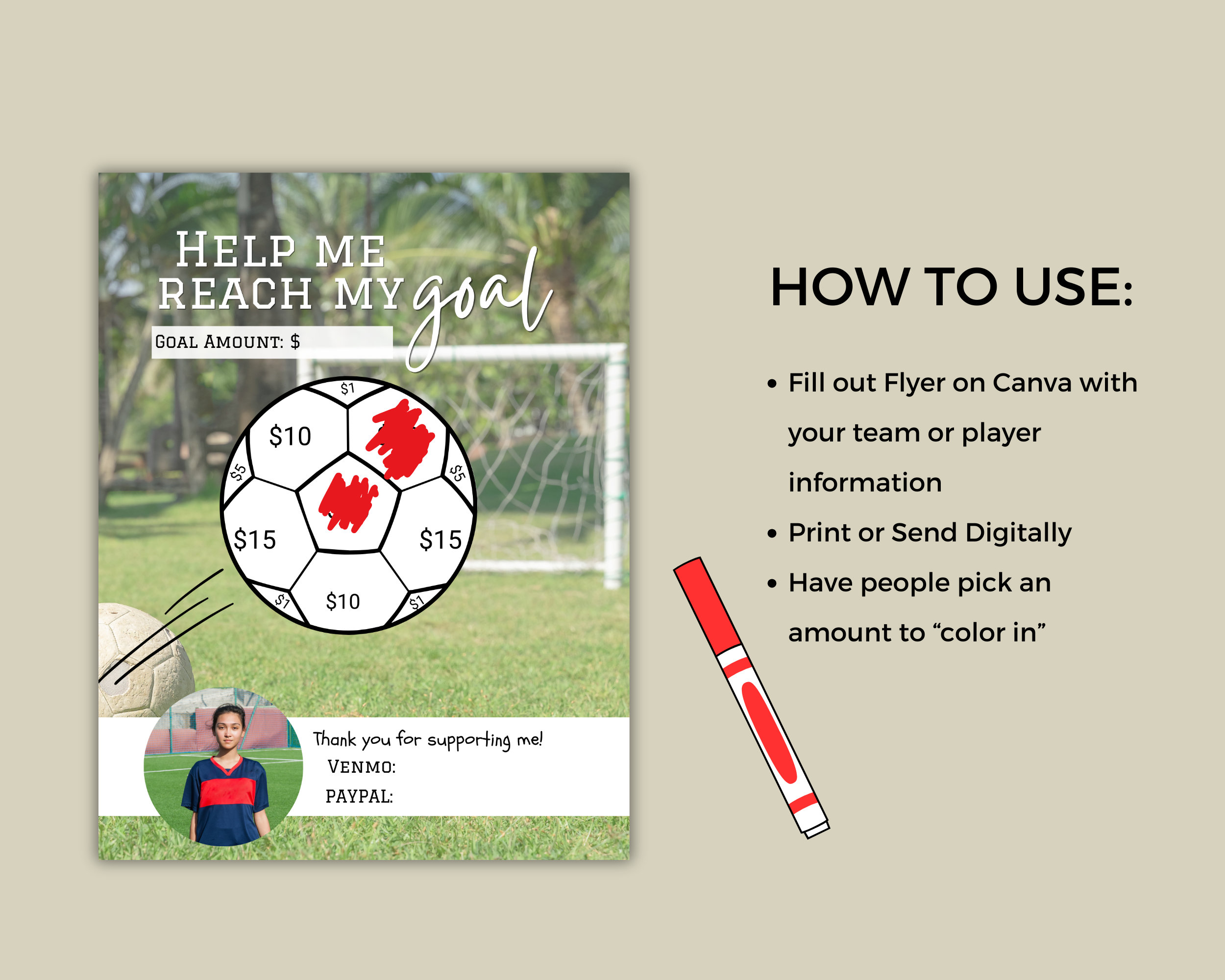 Editable Soccer Fundraiser Flyer Template - Customizable Design on ...