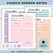 Church Sermon Notes Printable Template - Digital Download - Etsy