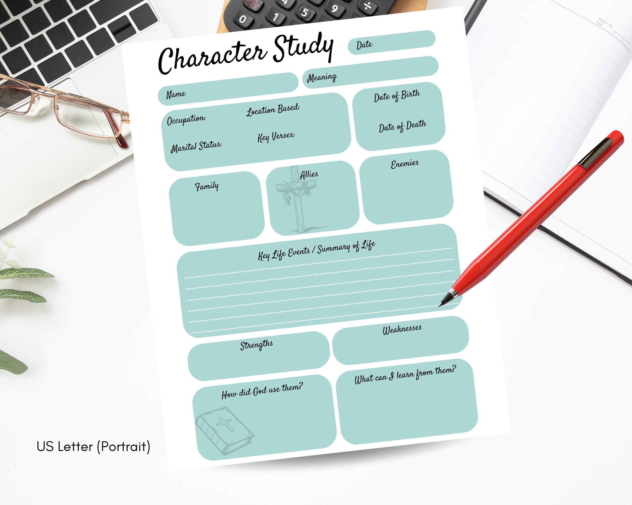 Bible Character Study Template, Biblical Character Study Printable - Etsy